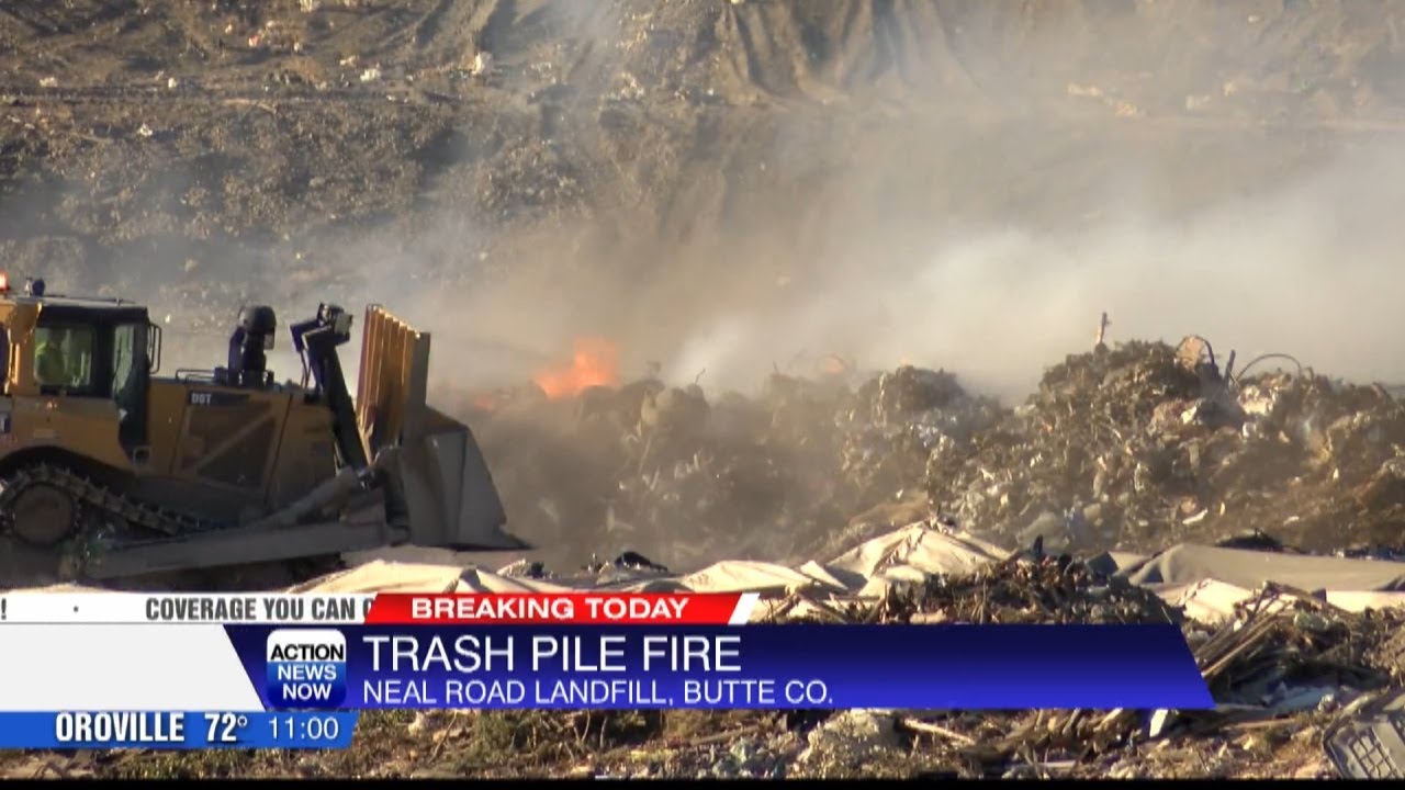 Fire quickly contained at Butte County's landfill - YouTube