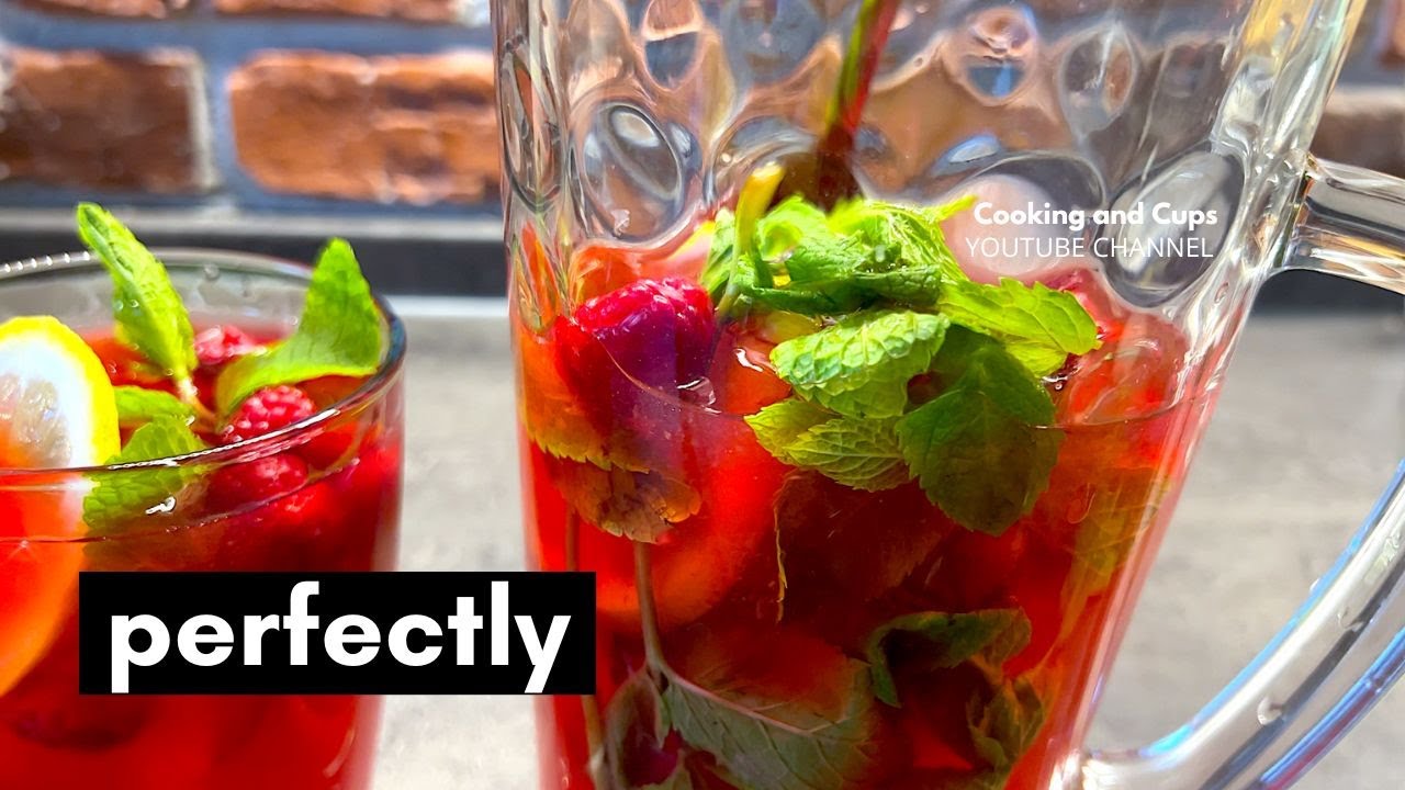 Iced Raspberries Mint Tea | SUMMER RECIPE | Cooking and Cups - YouTube