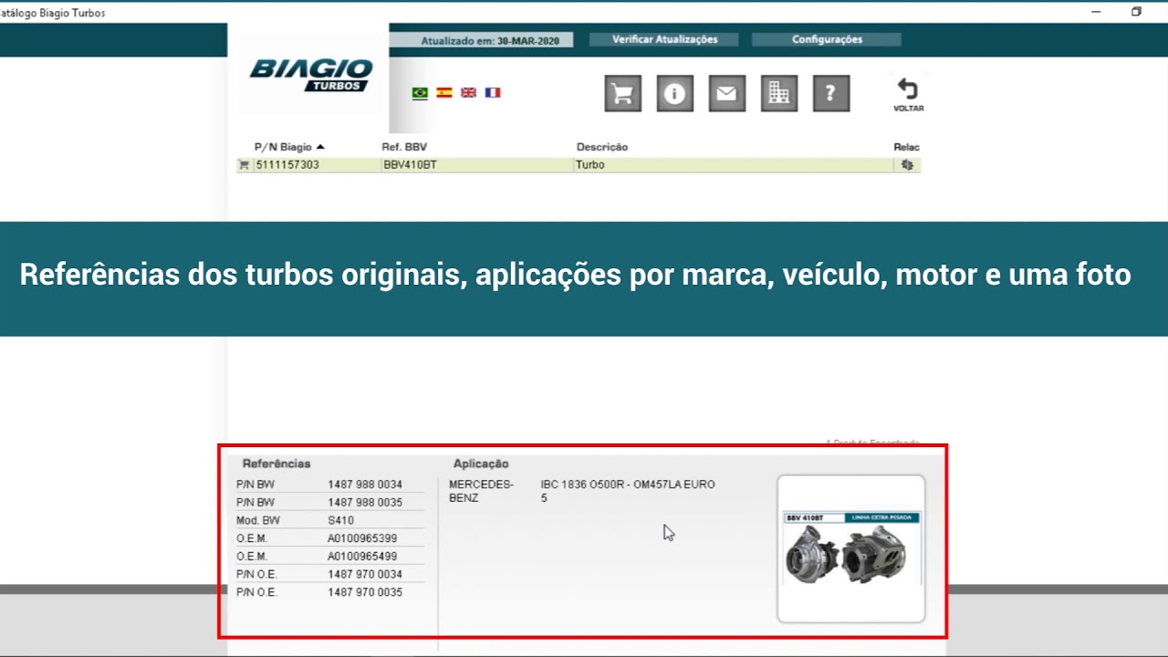 Como usar o catálogo eletrônico Biagio Turbos - YouTube
