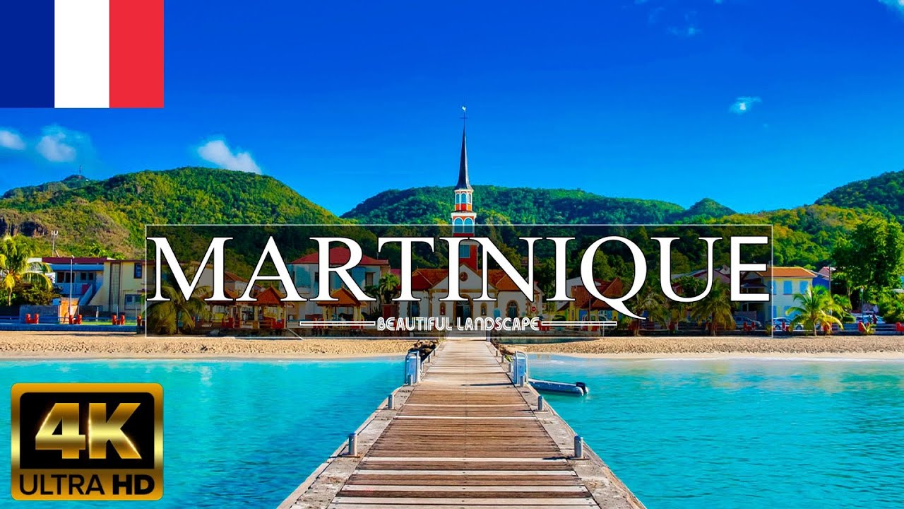 FLYING OVER MARTINIQUE 4K UHD| Relaxing Music Along With Beautiful ...