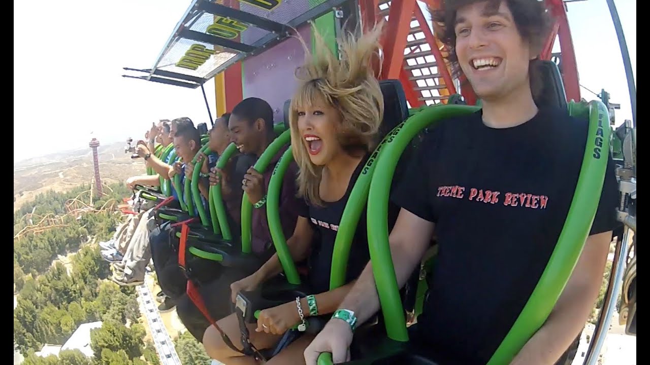 Lex Luthor Drop Of Doom World's Tallest Drop Ride Rider POV Six Flags ...