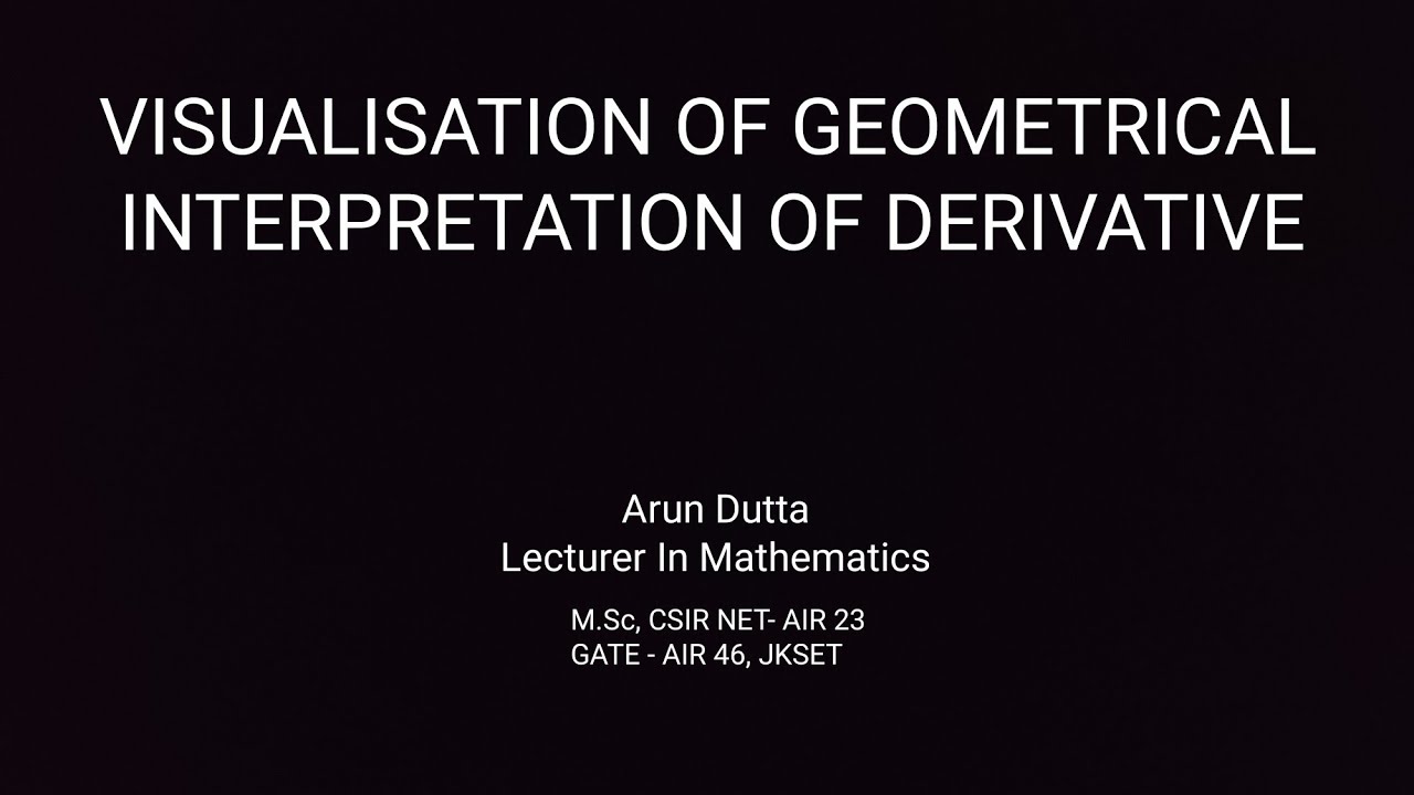 VISUALISATION OF GEOMETRICAL INTERPRETATION OF DERIVATIVE - YouTube