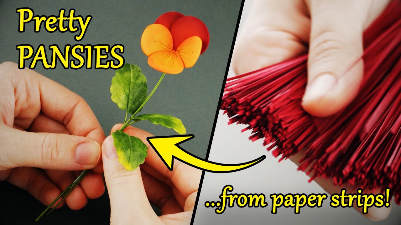 Paper Pansies in FALL COLORS - 3D Paper Art - Relaxing Art - YouTube