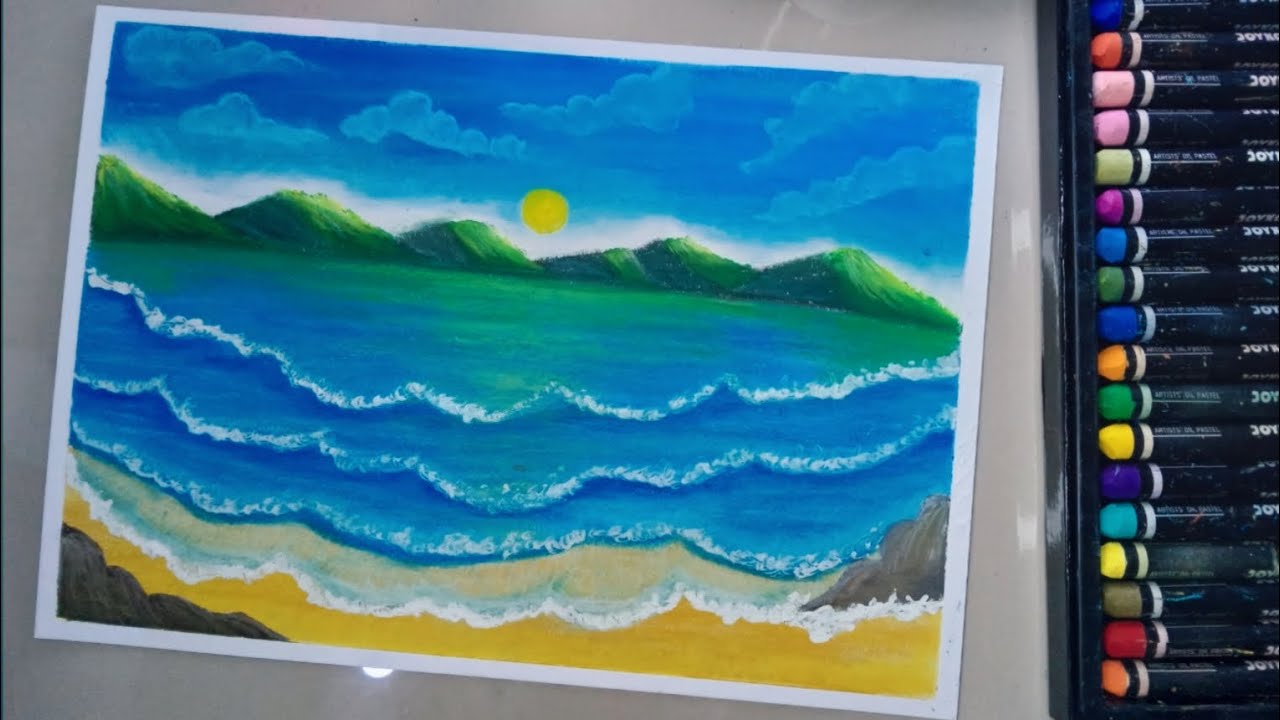 TUTORIAL MENGGAMBAR PEMANDANGAN OMBAK DI PANTAI/DRAW BEAUTIFUL WAVES ON ...