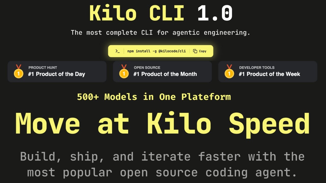 All-in-One AI Coding Platform | Kilo CLI 1.0 ⚡ Move at Kilo Speed - YouTube
