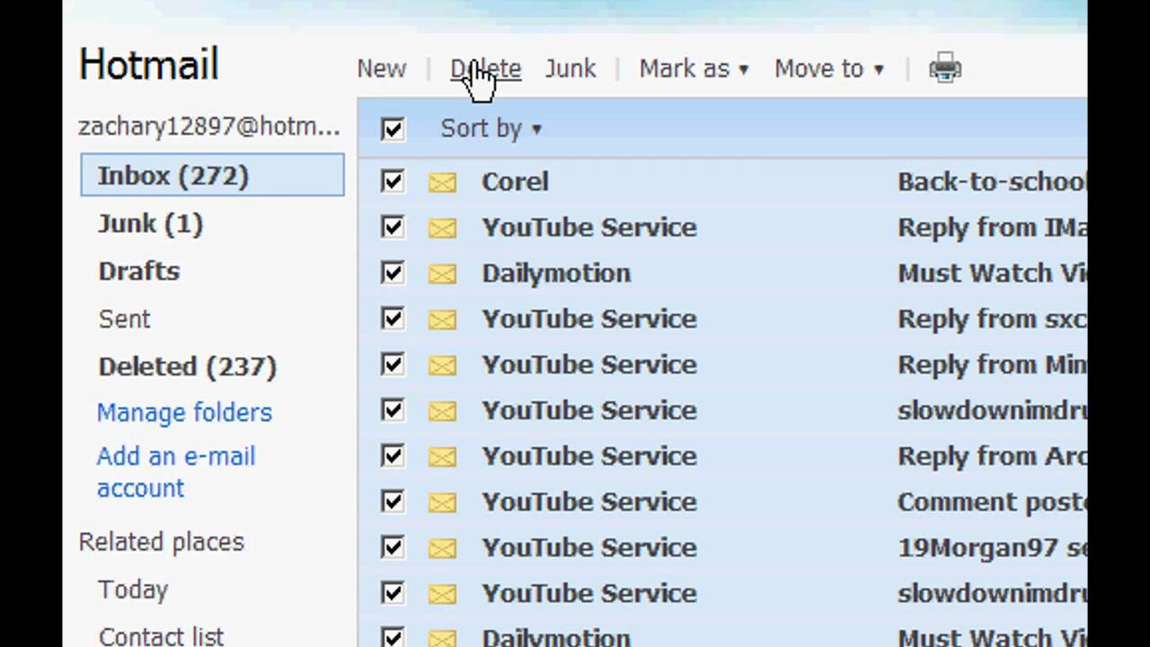How to clean out a huge hotmail inbox - suvsa