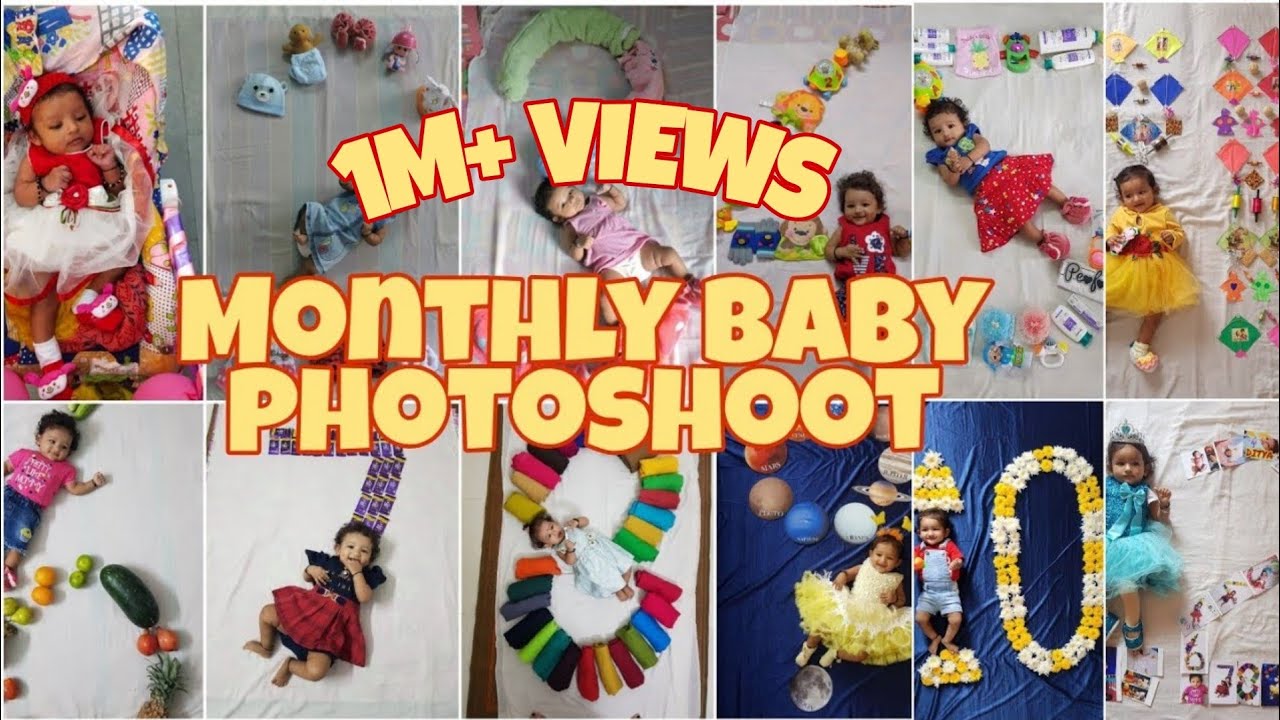 Baby 1-12 month wise photoshoot || DITYA || Baby photoshoot ideas ...