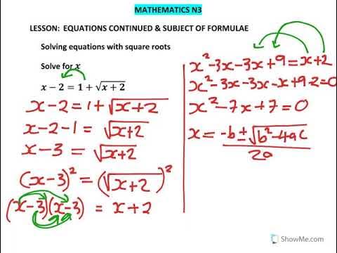 Equations Lesson 13: Mathematics N3 Full Curriculum - YouTube