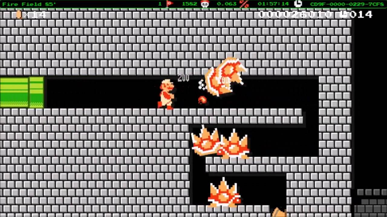 Super Mario Maker - Fire Field '85 (Hard kaizo level clear) [With bonus ...