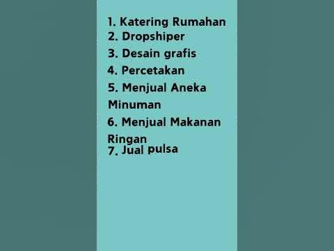 10 Contoh Wirausaha dengan Modal Kecil namun Untung Besar #satuklikuntukwujudkanimpianmu # ...