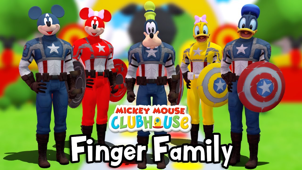 Captain Mickey Mouse Clubhouse Finger Family Nursery Rhymes & Kids ...