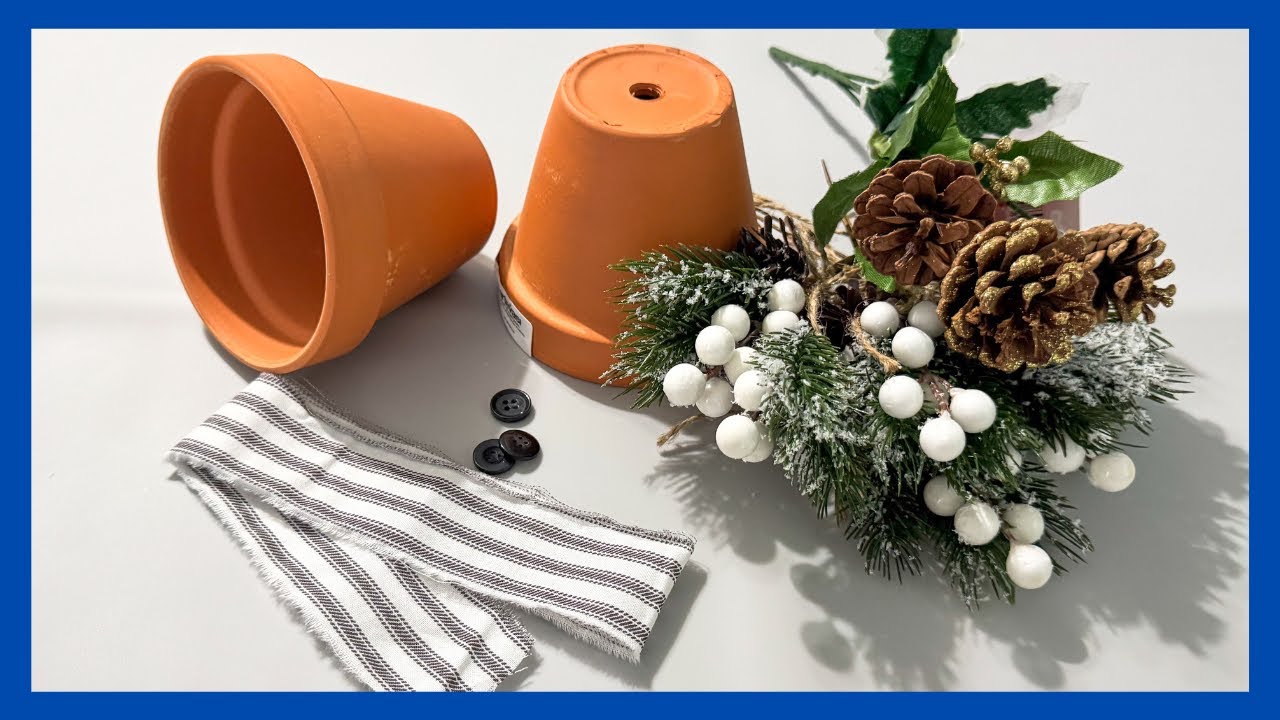 Clay Pot Snowman DIY || Easy Christmas Craft || Just 1 Quick DIY - YouTube
