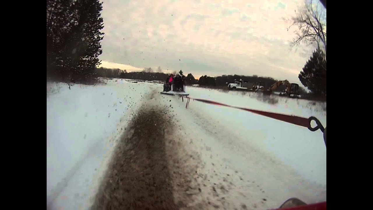 Hillbilly sled riding car hood - YouTube