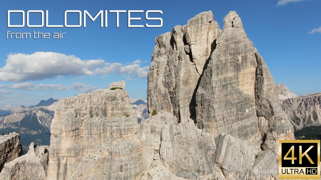 The Dolomites Italian Alps aerial drone view - YouTube