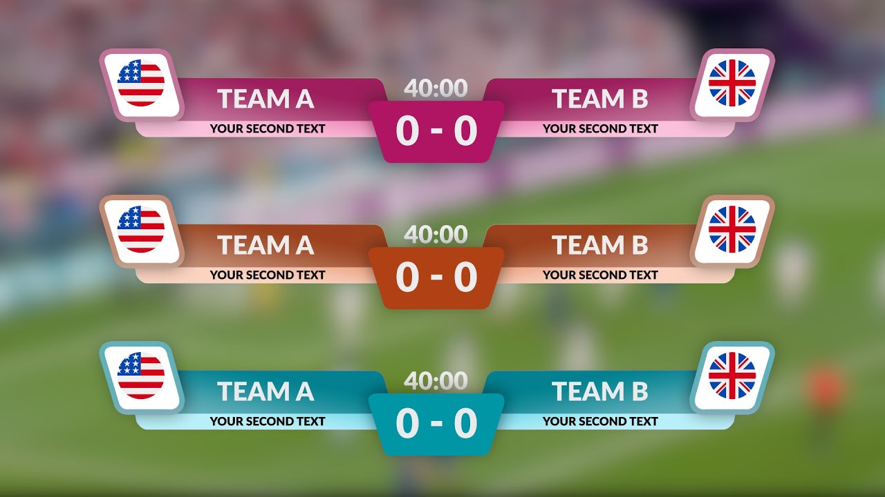 Free Green Screen Scoreboard Football Team VS Team and Soccer Lower ...