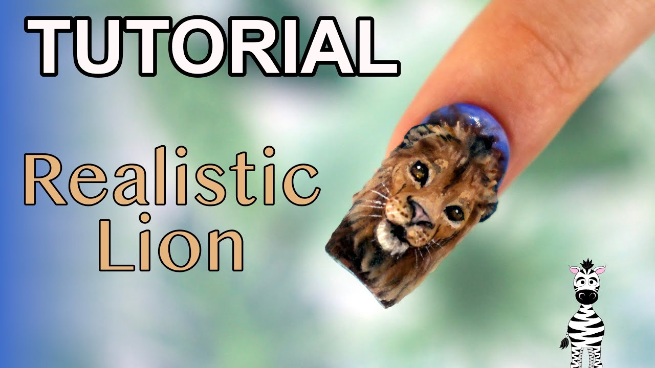 3D Realistic Lion Acrylic Nail Art Tutorial - YouTube