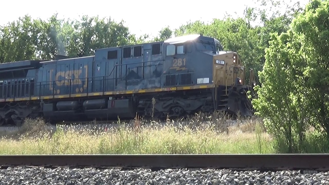 CSX 281 with K5H Departs with an Intermodal on 8/12/17 - YouTube