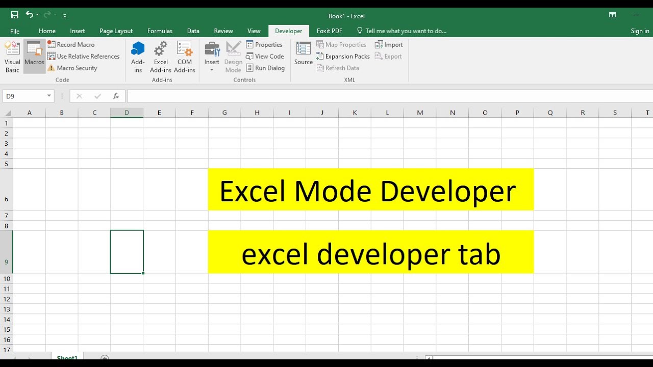 Excel 01 : Enable the Developer Tab in Excel - YouTube