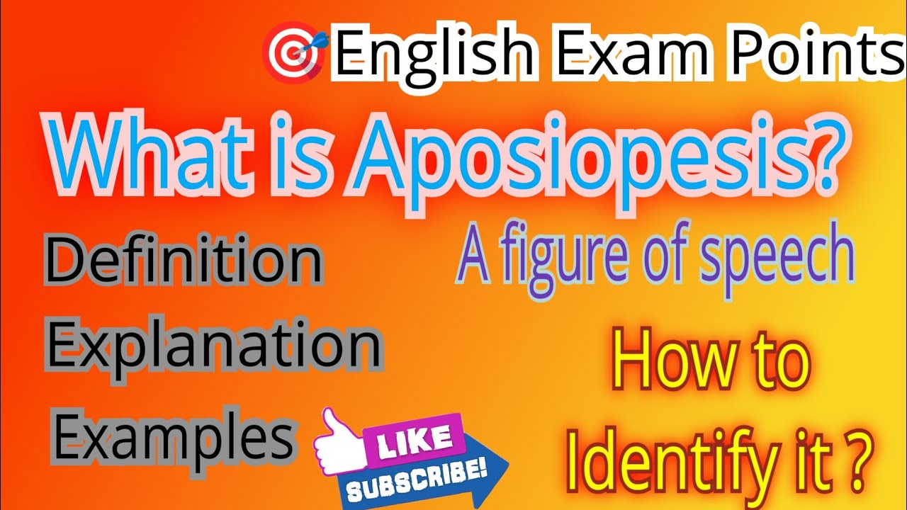 What is Aposiopesis?? || Aposiopesis a literary term || # ...