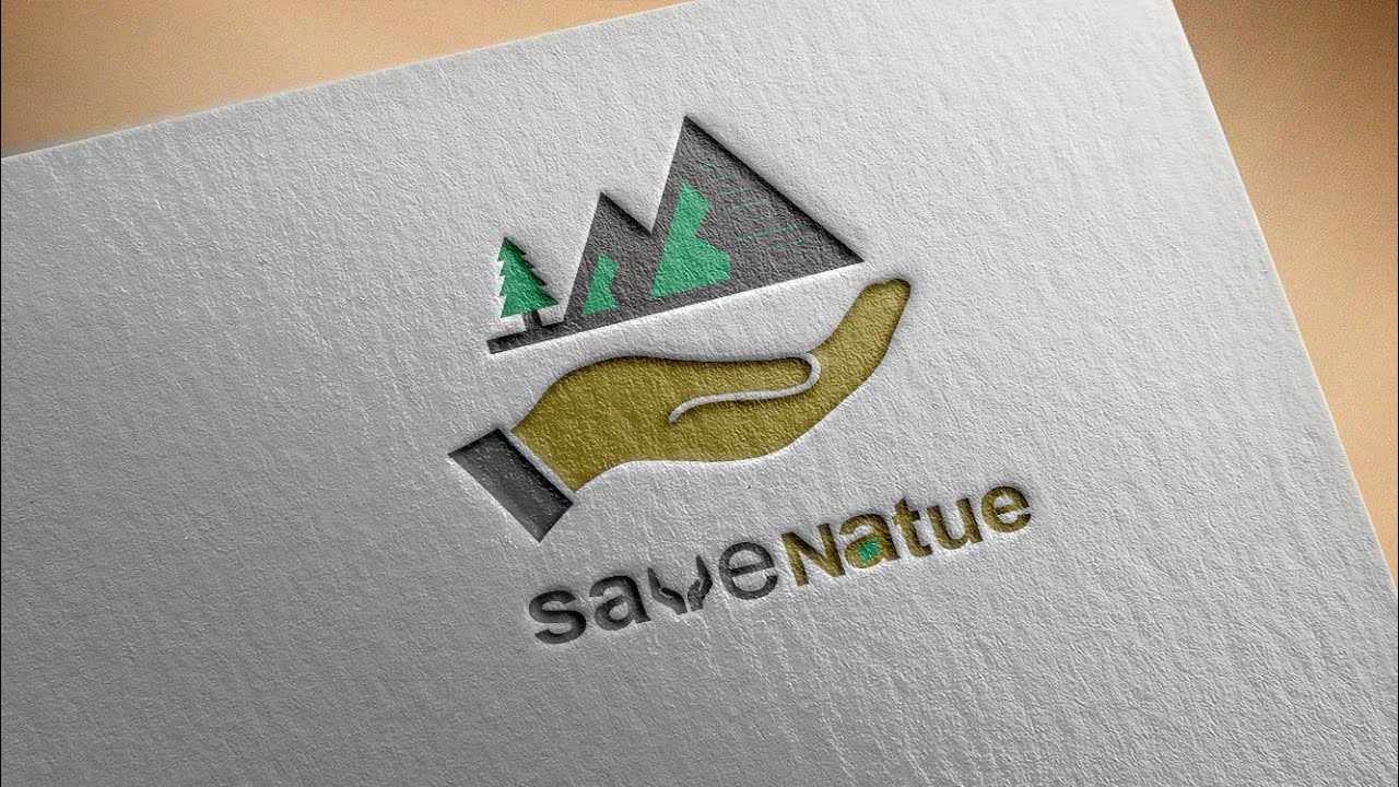 Designing of (save nature ) logo .... - YouTube