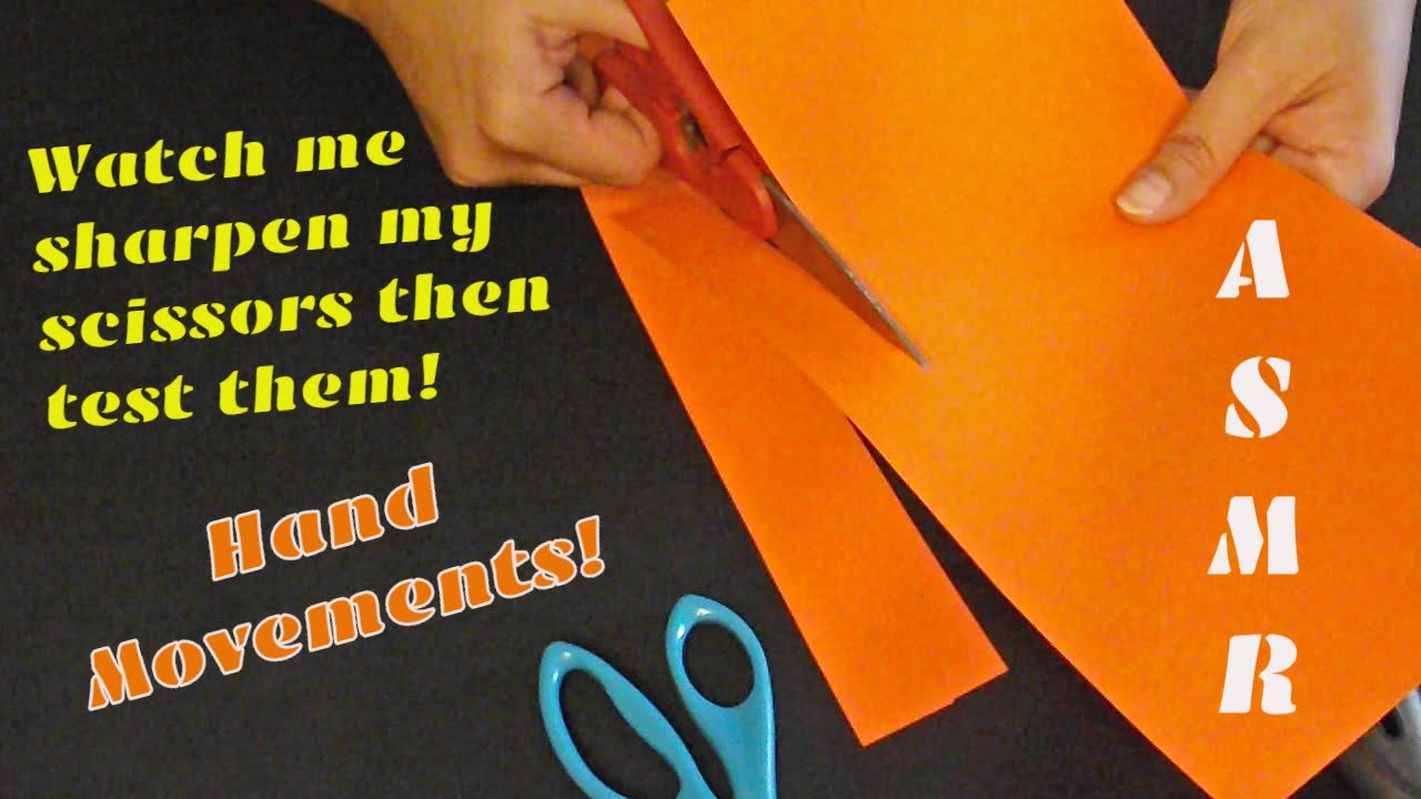 Sharpening and Testing my Scissors ~ ASMR Whisper ~ Hand Movements ...
