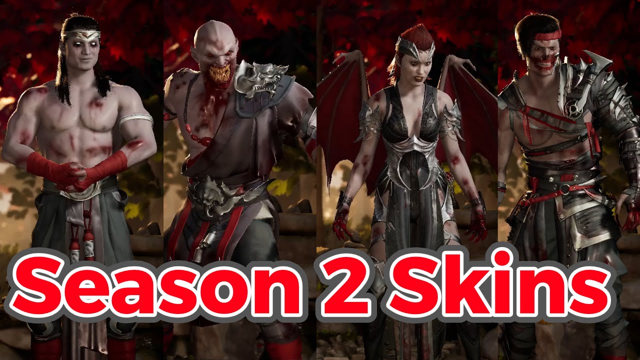 All Season 2 Skins Mortal Kombat 1 Season of the Blood Moon - YouTube