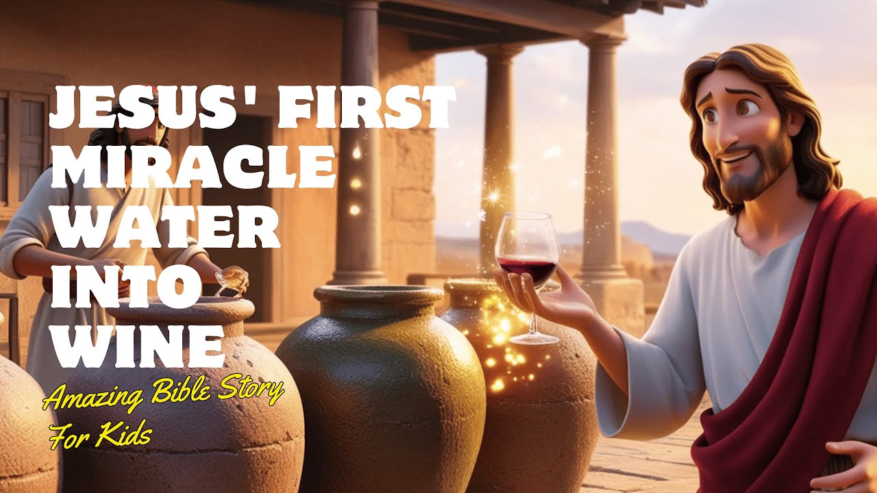 Jesus' First Miracle | Turning Water into Wine | Children's Bible Story ...