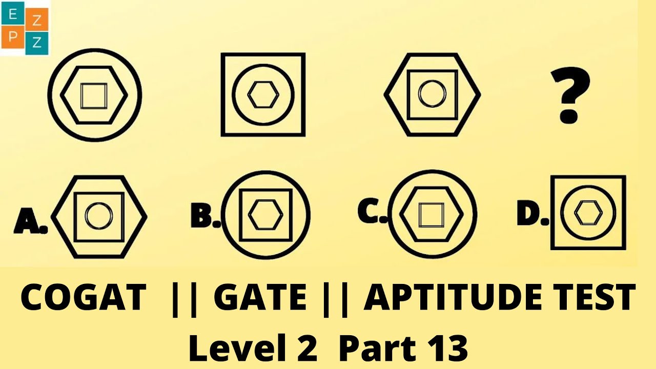 PRACTICE TEST LEVEL 2 PART 13 || COGAT || GATE || JOB APTITUDE TEST ...