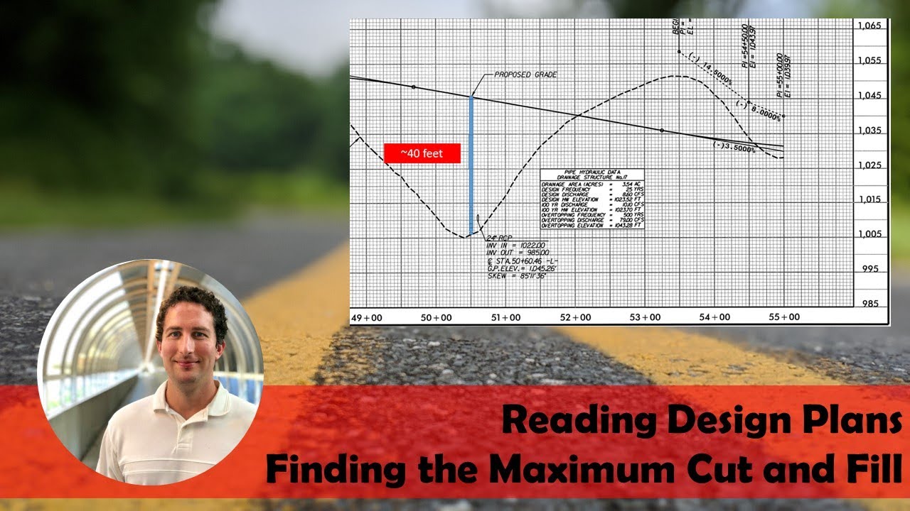Reading Highway Design Plans - Finding the Maximum Cut and Fill - YouTube