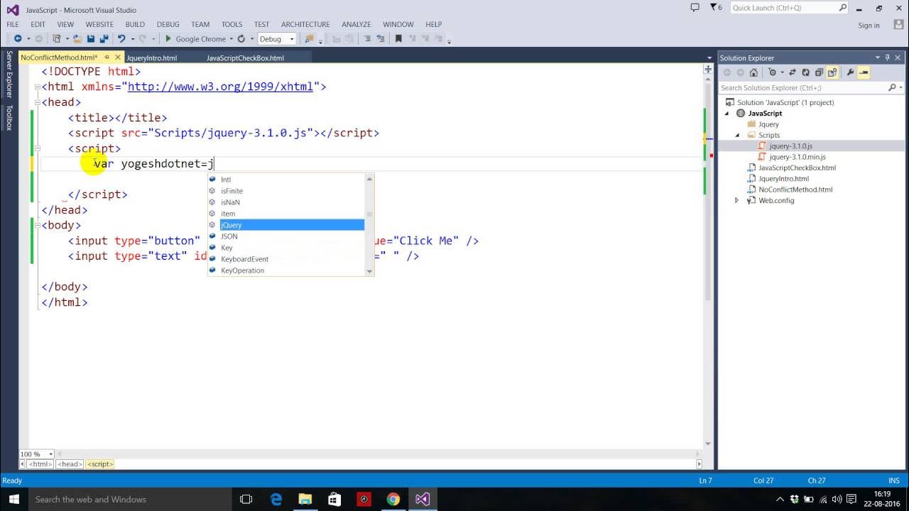 NoConflict Method in Jquery - YouTube