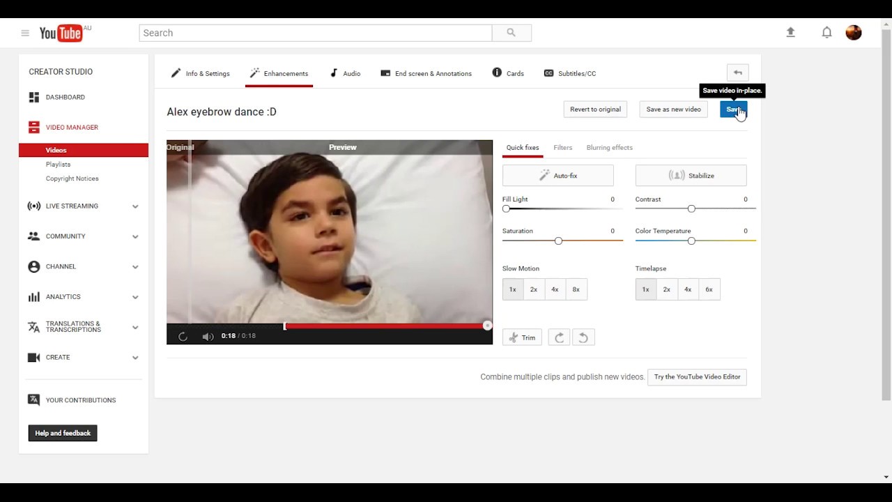Stabilizing camera shake without any special software, only YouTube ...