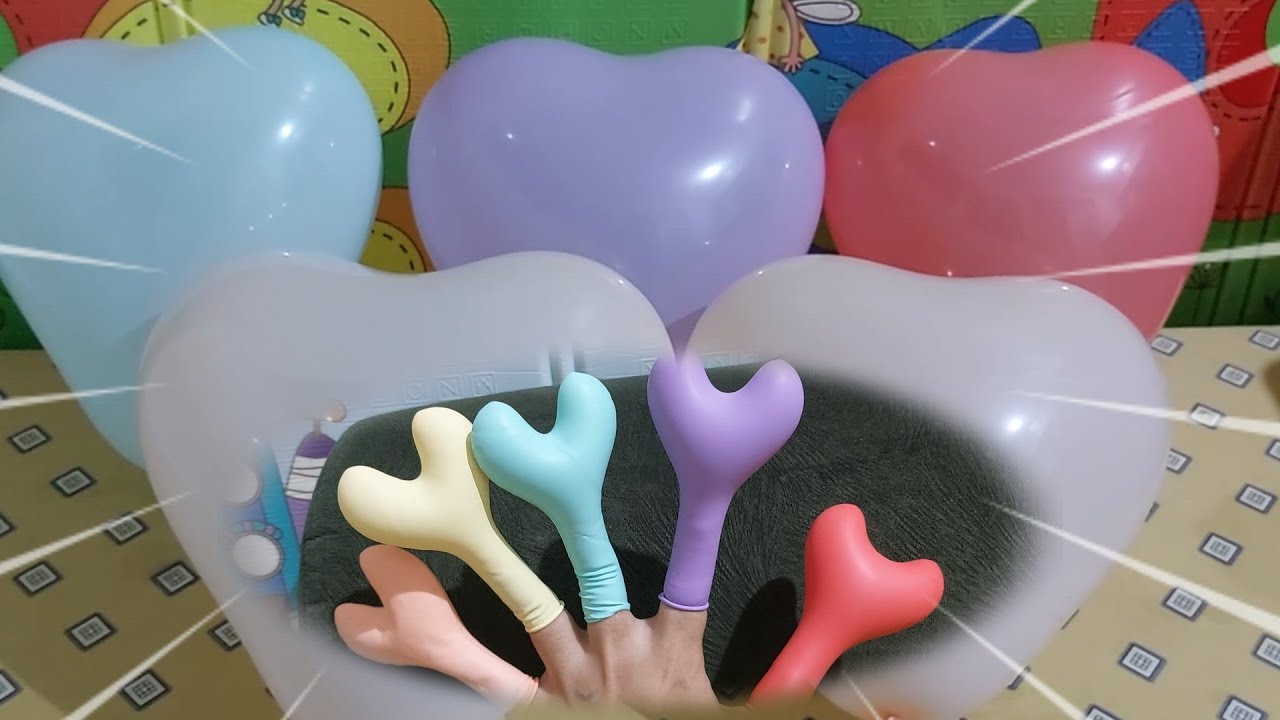 Tiup balon bentuk love sampai besar lalu diletuskan #poping_balloons# ...