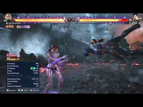 Nina Williams Tekken 8 - Basic 10 hit combo I created.