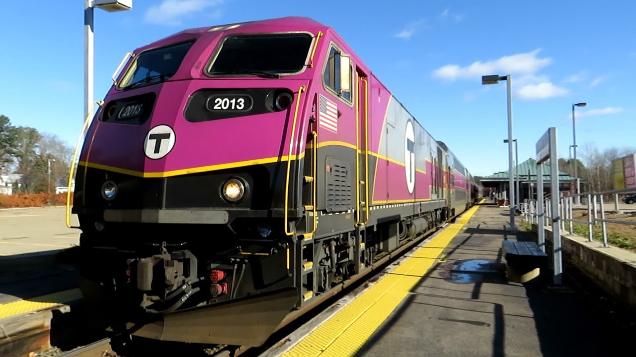 MBTA #2013 Arrives at Forge Park/495 - YouTube