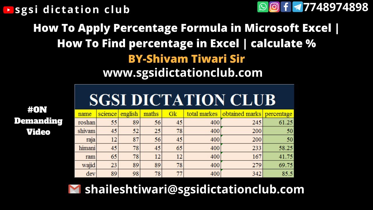 How To Apply Percentage Formula In Microsoft Excel How To Find How To Apply Percentage Formula In Microsoft Excel How To Find