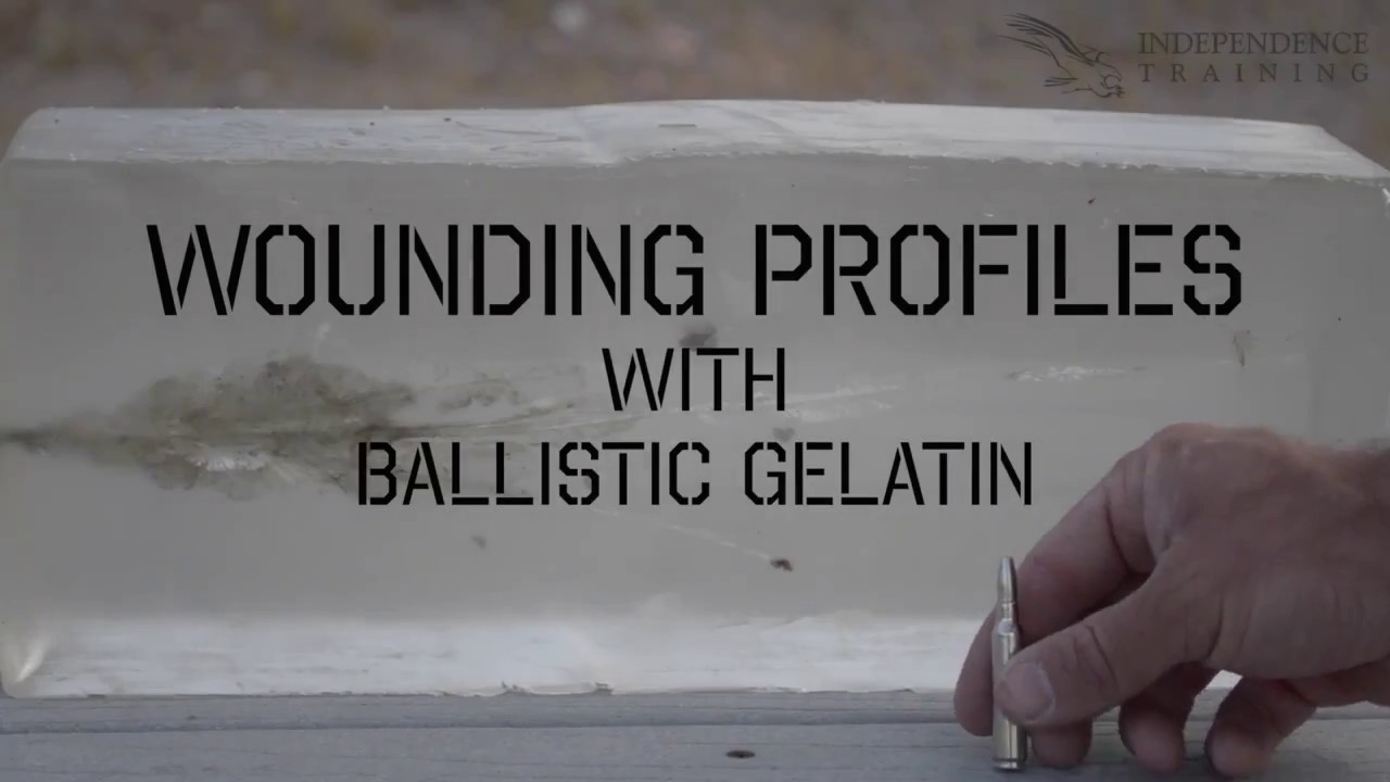 Wounding Profiles in Ballistic Gelatin through Common Materials - YouTube