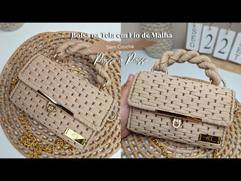 Passo a Passo - Bolsa na Tela - Sem Crochê - Fio de Malha - Nah Stein Crochê 