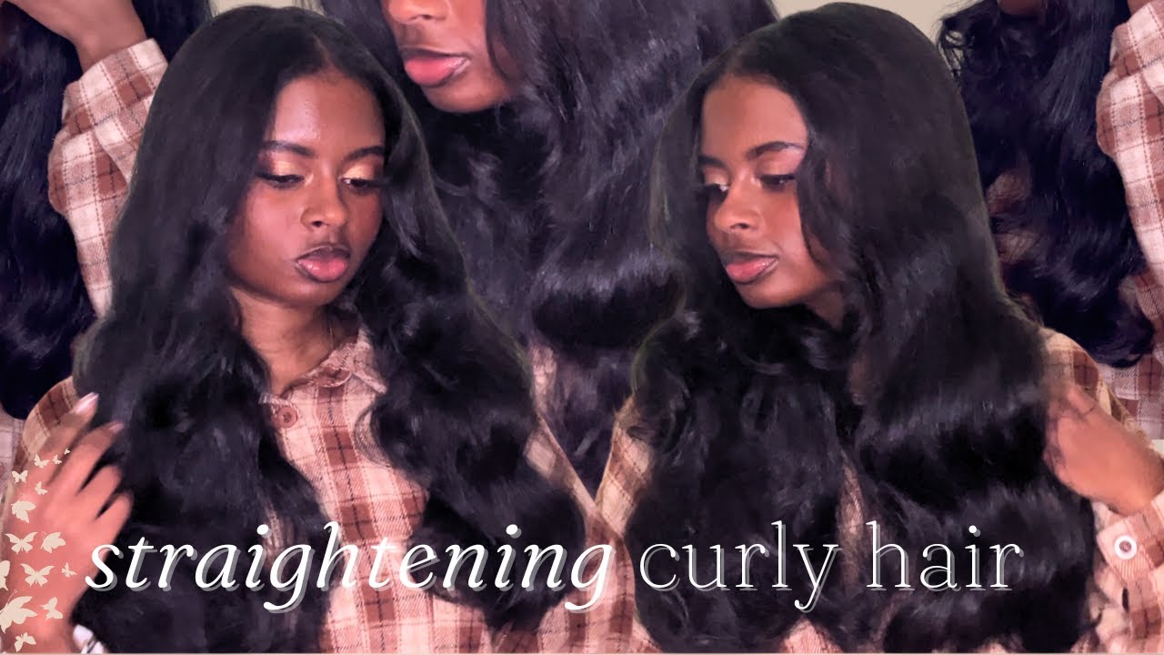 Curly to Straight | Straightening Natural Hair | Trimming Natural Hair ...