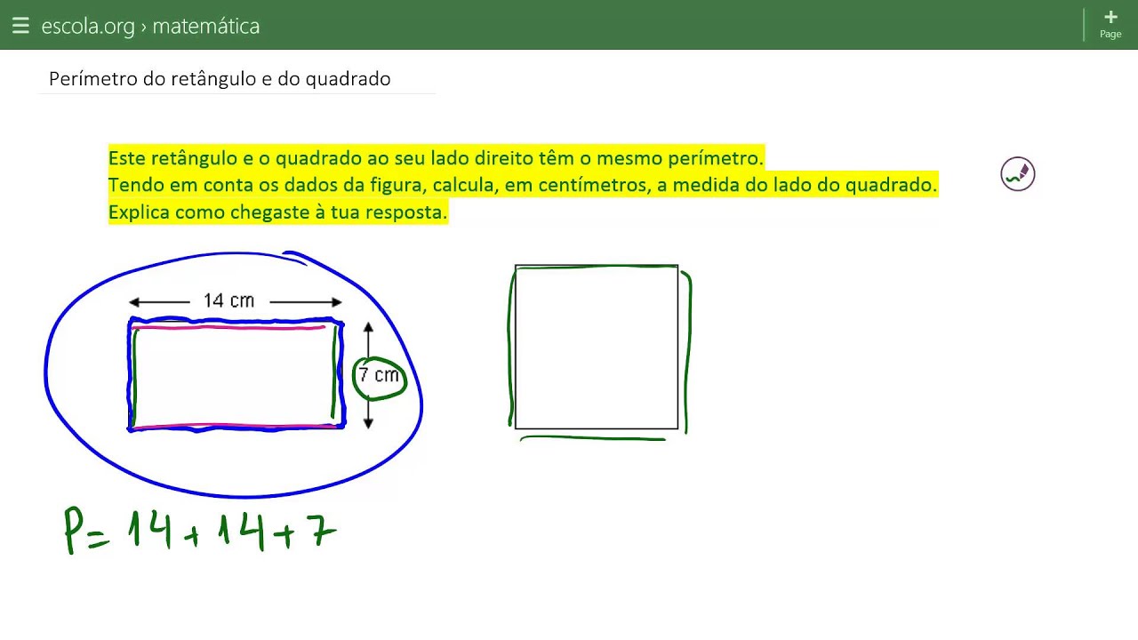 O perímetro do rectângulo e do quadrado - YouTube