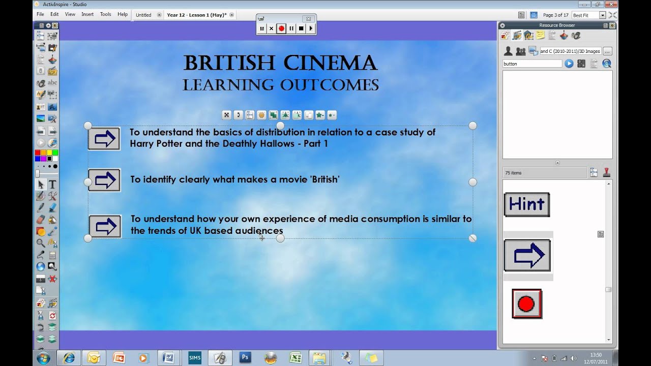 ActivInspire Tutorial - Creating Buttons That Reveal An Object - YouTube