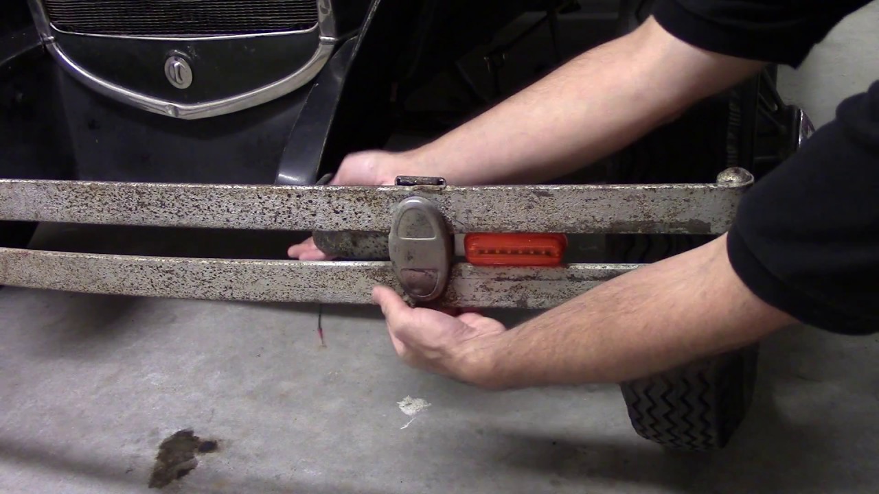 Logo Lites Front Bumper Bracket Installation on a Model A Ford - YouTube