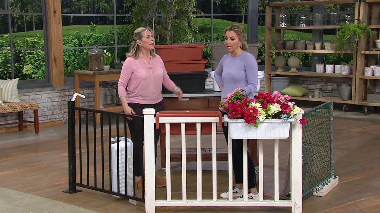 Set of 2 Large Adjustable Deck & Railing Planters on QVC - YouTube