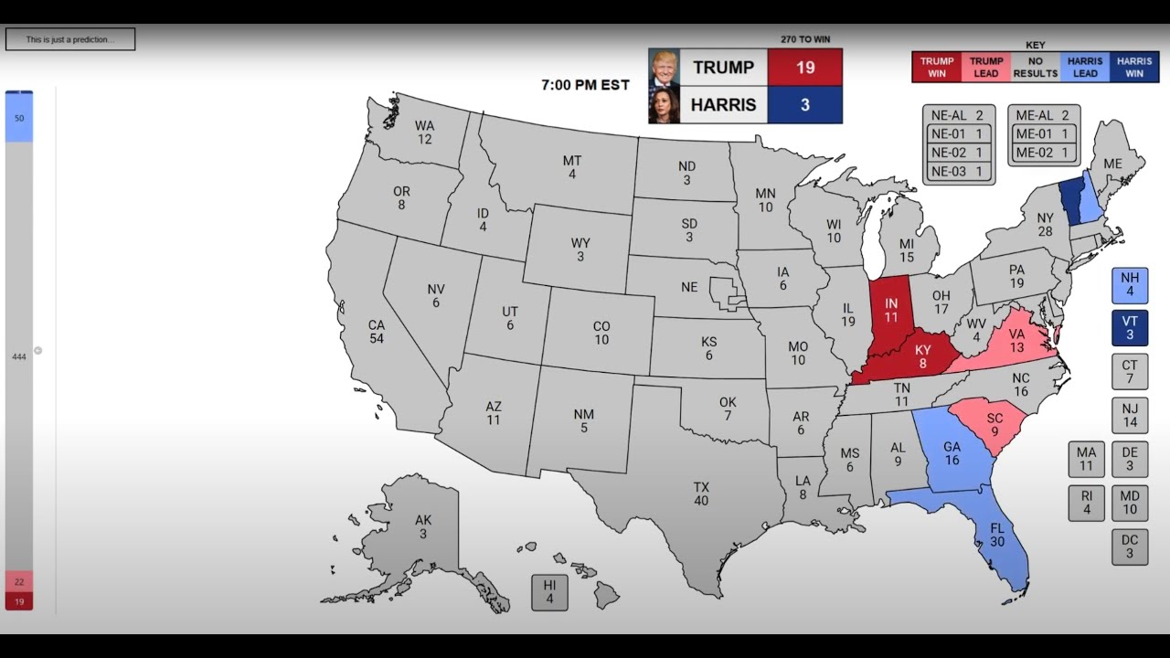 2024 Election Night Simulation - Prediction Of All States - YouTube