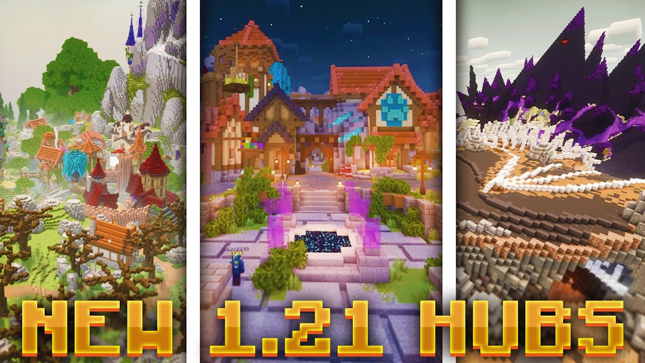 LES NOUVEAUX HUBS Du SKYBLOCK Sont MAGNIFIQUES !!! Présentation 1.21.9 ...