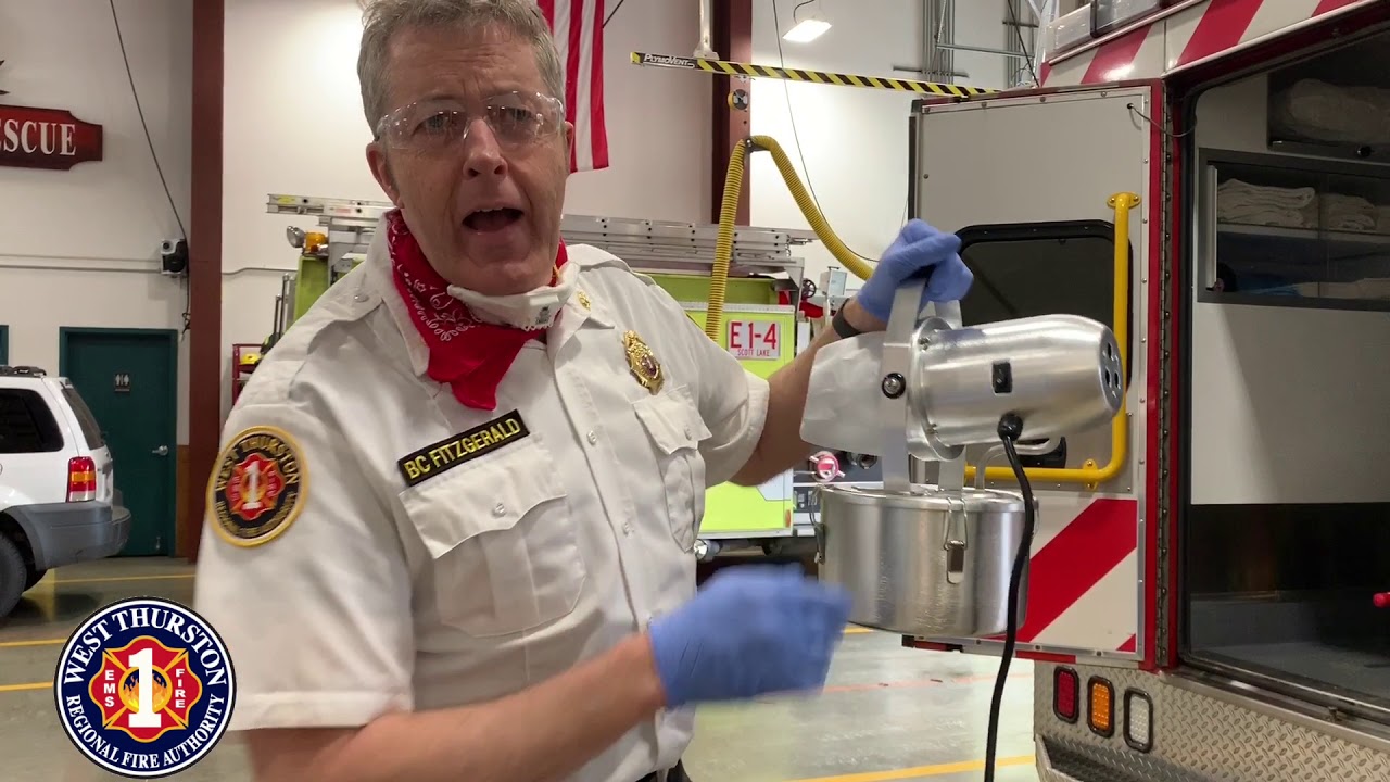 West Thurston Fire Chief Fitzgerald Decon for COVID, SARS and like ...