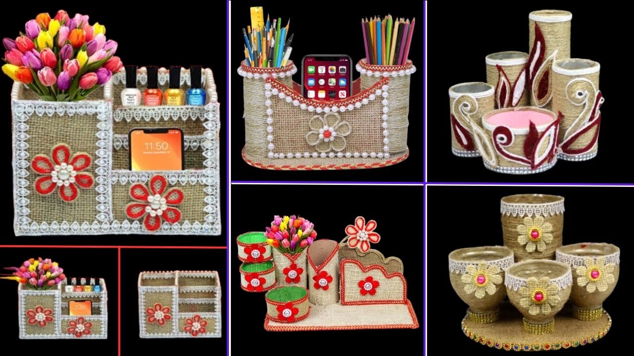 5 Beautiful Table Organizer DIY Ideas From Waste Material | Best Out of ...