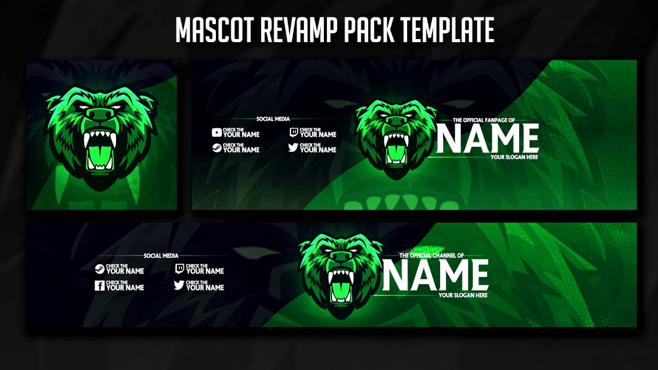 Free Insane Mascot Revamp Pack Template (Gaming E-Sport Clan Banner ...