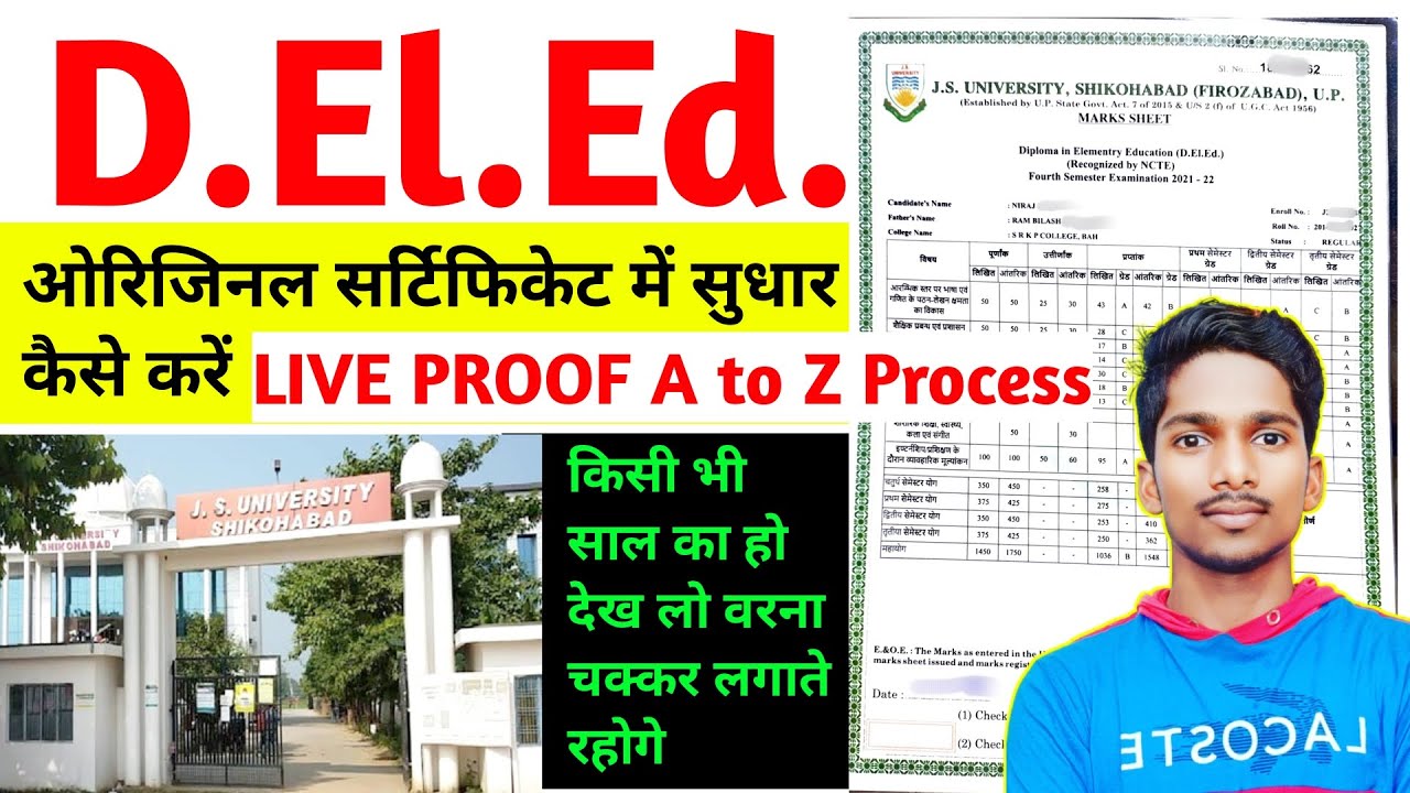 deled marksheet and certificates | bihar deled form me correction kaise ...