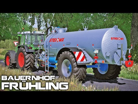 LS22 | Let´s Play | Frühling #8 | GÜLLE fahren mit dem Streu-Mix ...