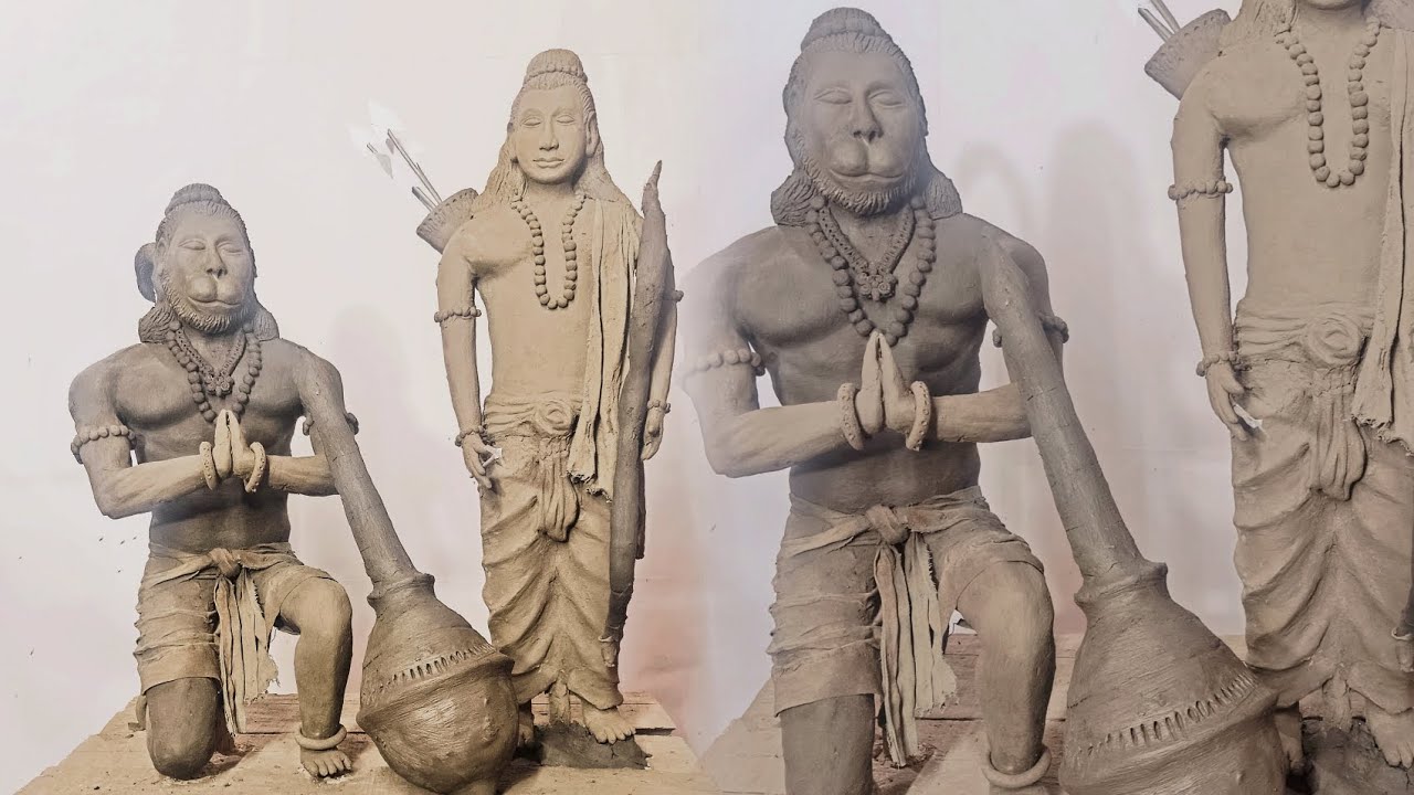 Hanuman idol making /very easy prosess/hanuman idol making with clay 🙏🥺 ...